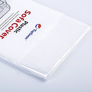 TopSoon Plastic Couch Cover for Storage Dust-Proof Plastic Sofa Cover Waterproof Patio Furniture Cover 134-Inch Wide by 46-Inch Height