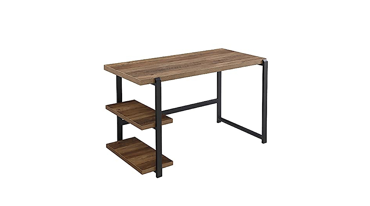 FOLUBAN 55" Computer Desk | Reversible Storage & Oak Design