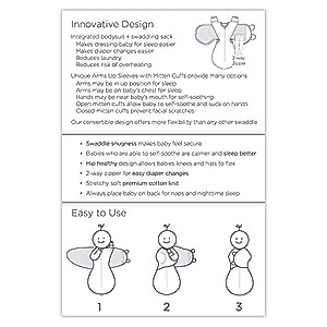 SwaddleDesigns 6-way Omni Swaddle Sack for Newborn with Wrap & Arms Up Sleeves & Mitten Cuffs, Easy Swaddle Transition, Better Sleep for Baby Boys & Girls, Sterling Polka Dot, Small, 0-3 Months