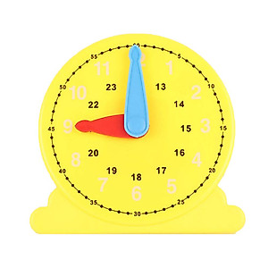 Gsdviyh36 12/24 Hours Montessori Student Learning Clock Time Teacher for Kids Children, Easy to Read, Not Easy to Broken, Punctual Timing Random Color