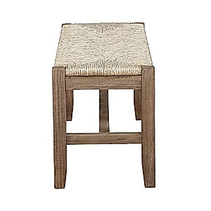 Alaterre Furniture Newport 40" Wood Bench with Rush Seat