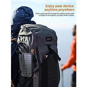 Abnoys Power-Bank-Solar-Charger - 30000mAh Solar Power Bank, PD 20W Fast Charger,Drop-Proof Waterproof Dustproof Built-in LED Flashlight for iPhone, Tablet, Samsung and More USB Device (Black)