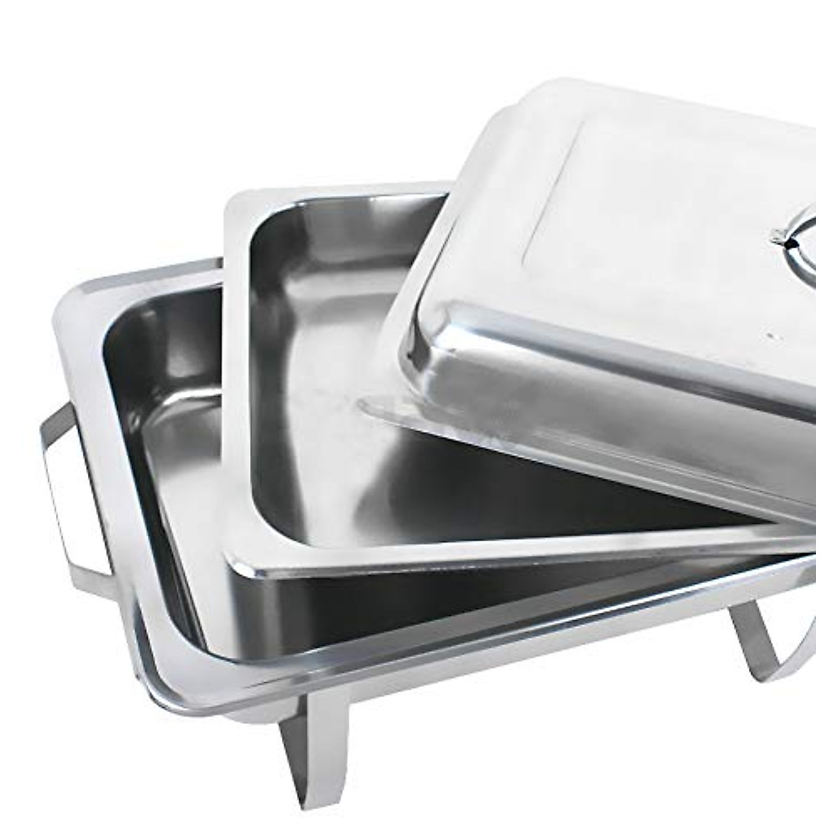 Uniquely Designed Frame, 4 Pack Catering Stainless Steel Chafer Chafing Dish Sets 8 Qt Party Pack