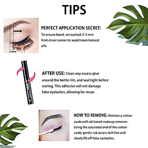 SMSUX Black Eyelash Glue Super Strong Hold Waterproof Eyelash Adhesive for False Lashes 0.176oz 1PCS