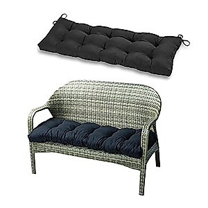 Indoor/Outdoor Bench Cushion, Swing Cushion, 51.2"x19.7", for Lounger Garden Furniture Patio Lounger Bench (Black)