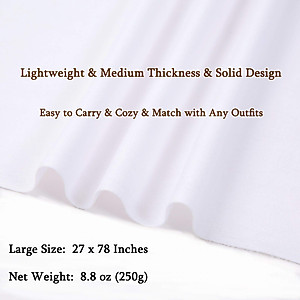 vimate Pashmina Shawls and Wraps, Women White Bridesmaid Pashmina Scarfs and Shawls for Wedding Bridal(White)