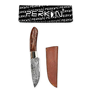 Perkin - Custom Handmade Damascus Hunting Knife - Beautiful Camping Knife