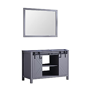 Lexora Home Marsyas 48" Single Vanity with Mirror in Dark Gray
