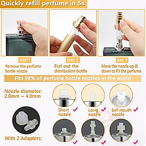 ANTOKX Perfume Refillable Bottle Atomizer - 5ML Pocket Perfume Atomizer, Perfume Bottles Empty, Refillable Perfume Spray Bottle, Portable Perfume Sprayer for Women and Men (Black)