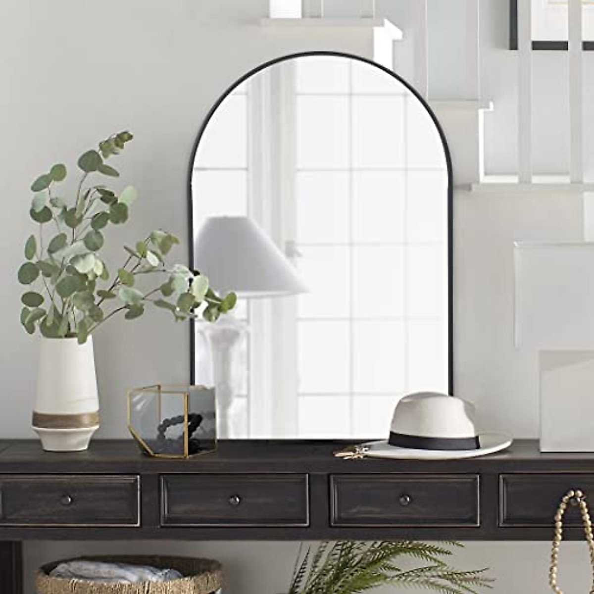 COFENY Arched Mirror, 20"x28" Black Bathroom Mirror with Metal Frame, Wall Mounted Mirrors Decor Modern Dresser Mirror for Bedroom Living Room Entryway