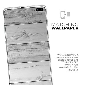 DesignSkinz White & Gray Wood Planks Protective Vinyl Decal Wrap Skin Cover Compatible with The Samsung Galaxy S20 (Screen Trim & Back Glass Skin)