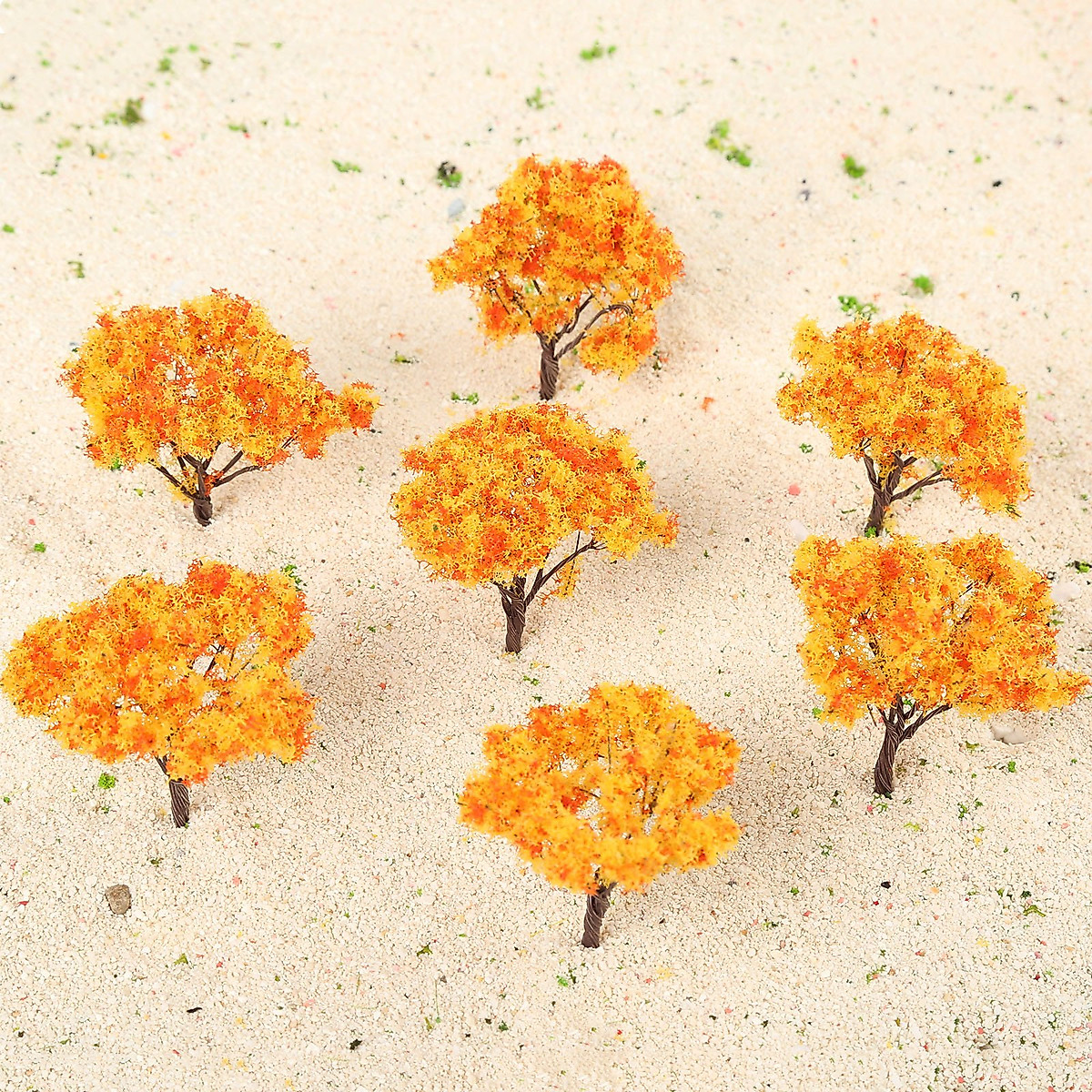 Yetaha 25PCS Model Miniature Maple Tree, HO Scale Model Tree Railroad Scenery Artificial Wargame Diorama Supplies for Micro Landscape Plant DIY Crafts Garden Ornament, Height 2.6inch/6.5cm
