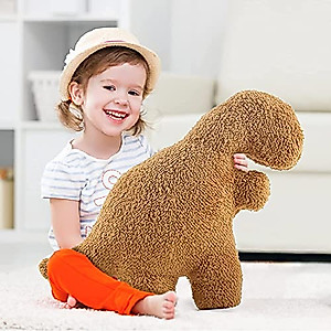 SNOWOLF 27.5" Cute Dino Nugget Pillow Soft Squishy Dinosaur Chicken Nugget Pillow Plush Toy for Decorations (Can't Stand Still), Creative Gift Ideas for Boys Girls Easter Birthday (Brontosaurus)