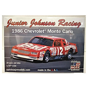 Salvinos JR Models JJMC1986NB Junior Johnson Racing 1986 Monte Carlo 1:24 Scale Plastic Model Kit - Requires Assembly, SJMJJMC1986NB