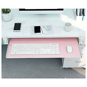 PFCDZDU Keyboard Tray Under Desk, Slide-Out Platform Computer Table Drawer Shelf, Adjustable Elbow Arm Support Stand for Typing, 5 Colors (Color : Pink, Size : 55x30cm)