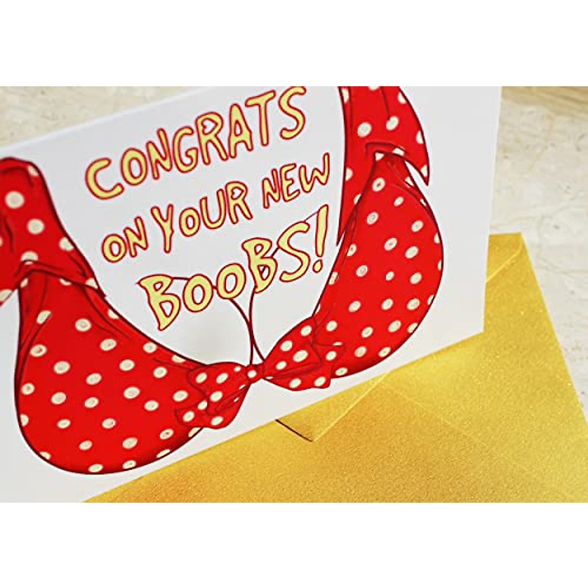 Congrats on Your New Boobs Handmade Card, Congratulations Pregnancy Gift, Breast Implants Surgery Card