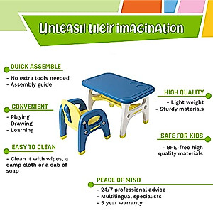 TinyGeeks Kids Table and Chairs Set Safe for Children Activity Table for Kids and Tunes Kids Boombox CD Player for Kids FM Radio - Batteries Included Bundle