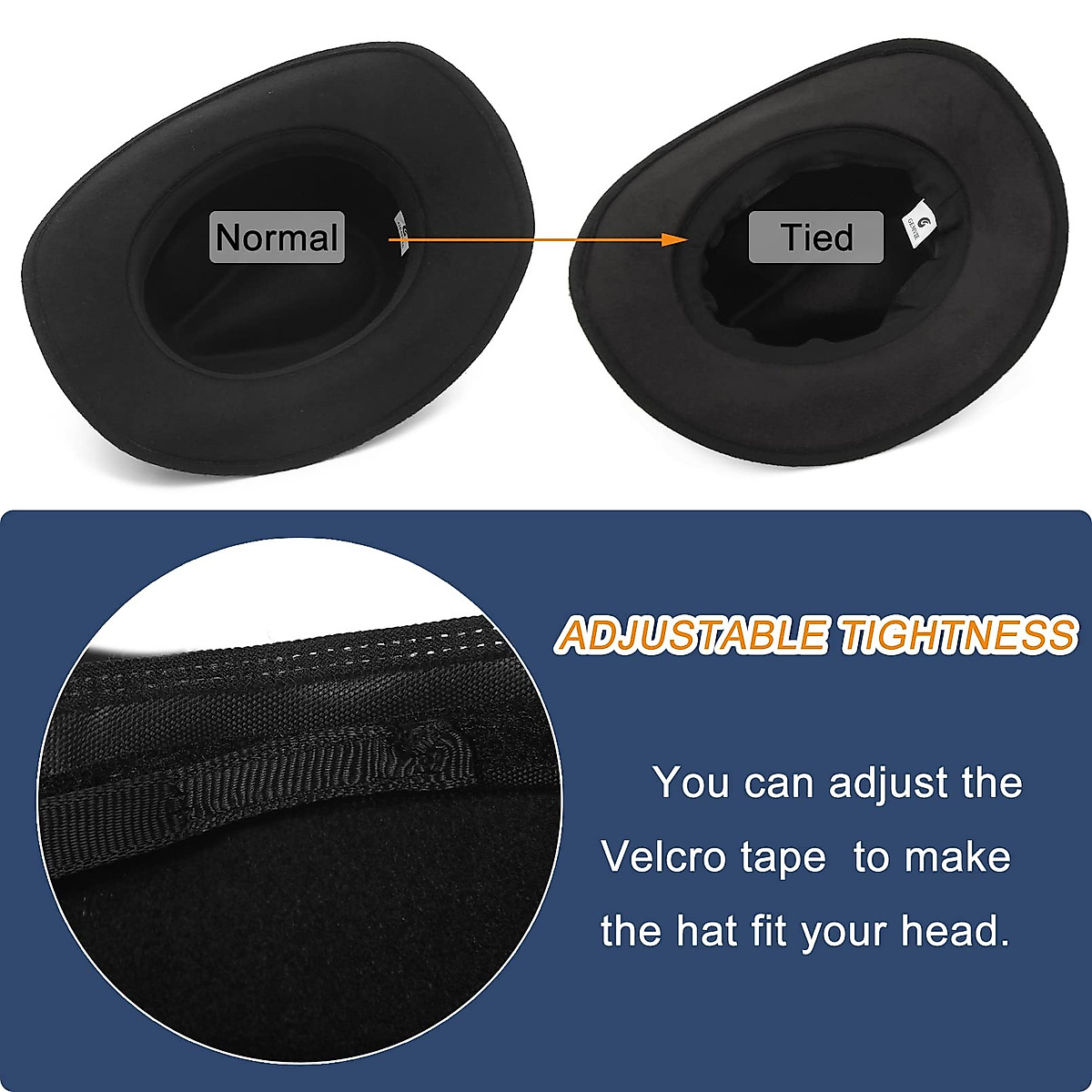 Wool Cowboy Cowgirl Hat for Men Women Classic Roll Up Brim Fedora Western Black