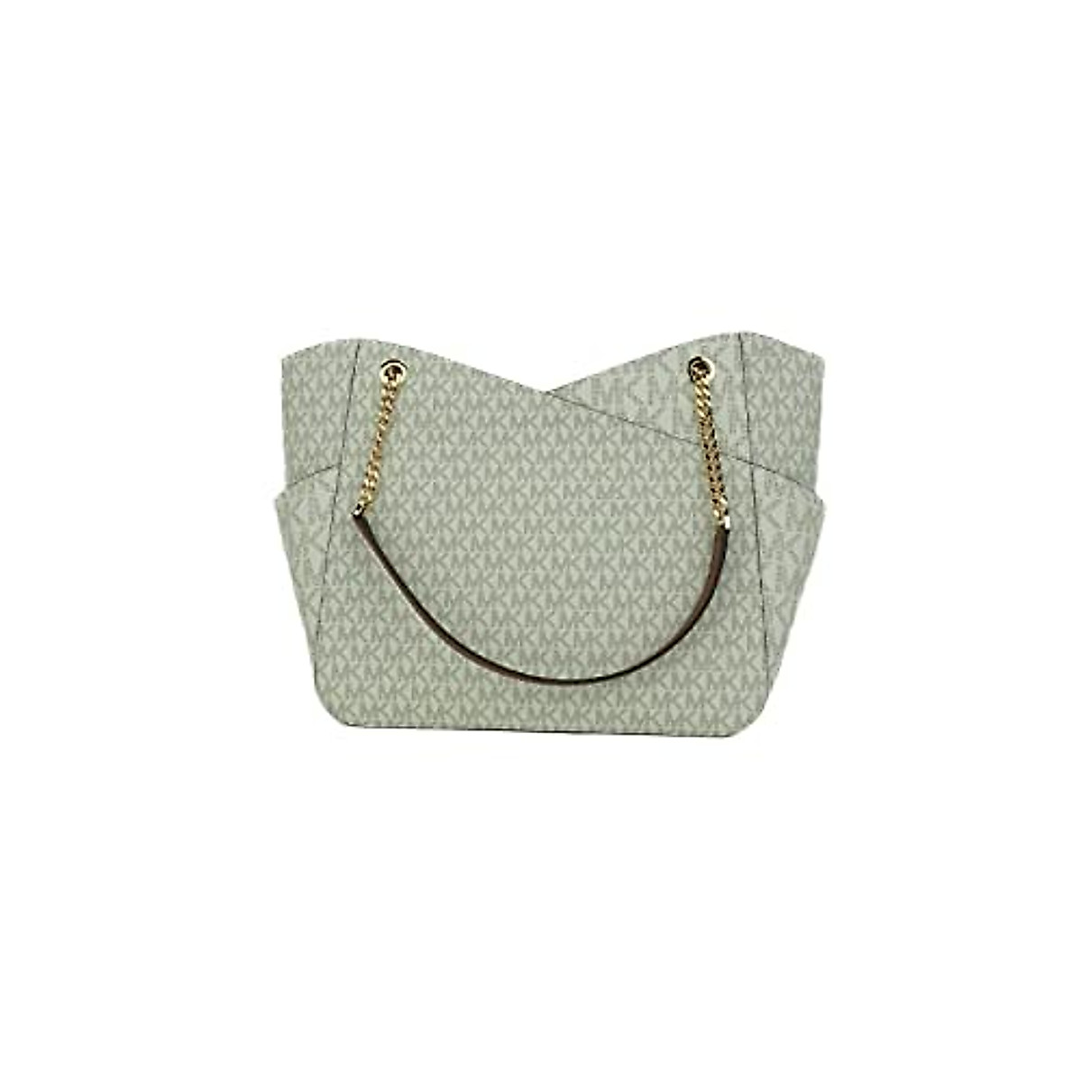 Michael Kors Jet Set Travel Large Chain Shoulder Tote Vanilla MK Signature Logo