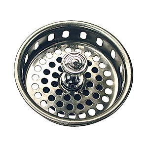 Danco 80900 Universal Basket Strainer with Drop Center Post, Stainless Steel, Chrome Plated