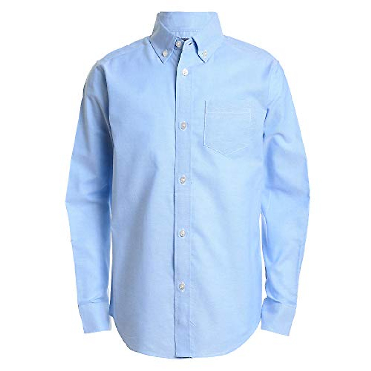 IZOD boys Long Sleeve Solid Button-down Oxford button down shirts, Ox Blue, 12 US