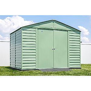 Arrow Select 10' x 8' Outdoor Lockable Steel Storage Shed Building, Sage Green