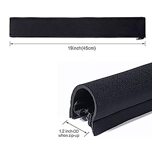 [4 Pack] JOTO Cable Management Sleeve, 19-20 Inch Cord Organizer System with Zipper for TV Computer Office Home Entertainment, Flexible Cable Sleeve Wrap Cover Wire Hider System -Black