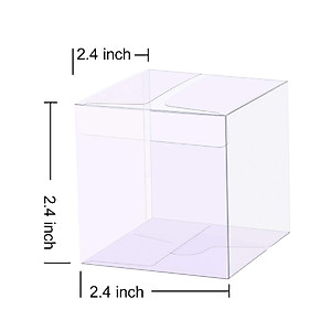 YOZATIA 25PCS Transparent Boxes 2.4 x 2.4 x 2.4 inch, Candy Box, Clear Favor Boxes Gift Boxes for Wedding, Party and Baby Shower Favors