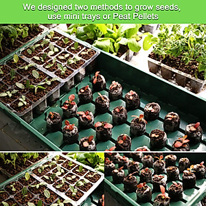 MIXC 5-Pack Strong Seed Starter Trays with Humidity Dome Plant Growing Tray Germination Seed Starting kit for Microgreens,Soil Blocks,Rockwool Cubes,Wheatgrass,Hydroponic,Fodder Systems, Heavy Duty