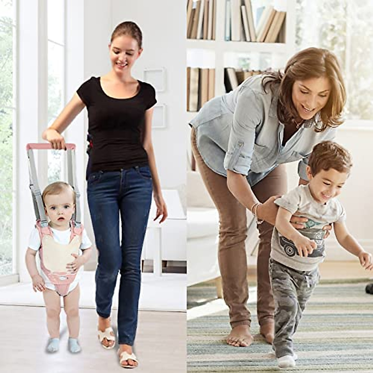 Huifen Baby Walker for Girls, Adjustable Baby Walking Harness with Detachable Crotch Handheld Baby Walker Helper Learn to Walk （9-24 Month) (Pink)