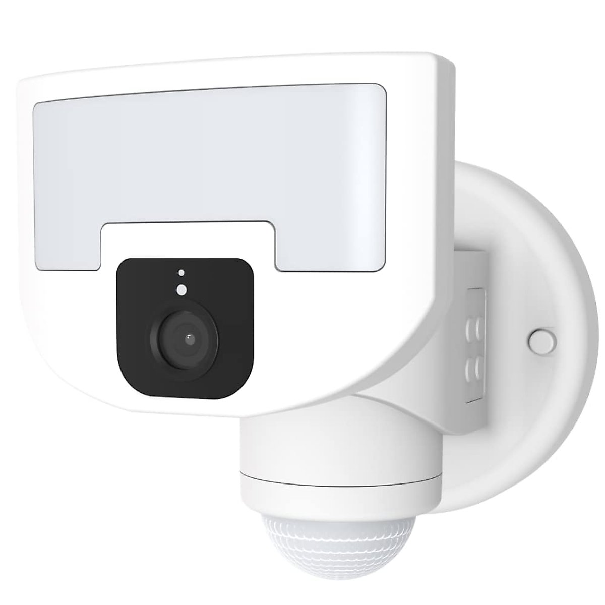 Outdoor Motion Sensor Tracking Floodlight WiFi Security LED Light Camera (White) Versonel Nightwatcher VSL95 Robotic, 1080p, NO Monthly Fees, Free App, Alexa, Google Assistant, Smart Things, 32GB SD