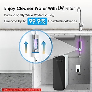 Waterdrop TSU 0.01μm Ultra-Filtration Under Sink Water Filter System and Waterdrop LED UV͎ Ultrąviolët Water Sterilizër Filter for Kitchen