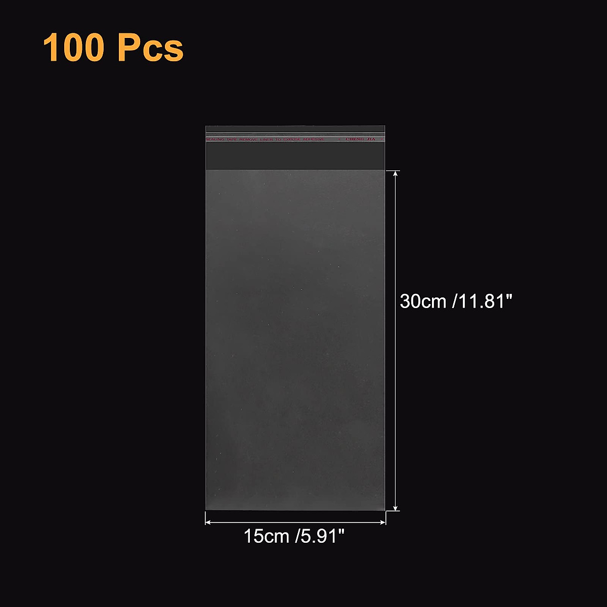 uxcell 100Pcs Clear Cello Bags, 6" x 12" Plastic Self Sealing OPP Cello Treat Bags Cello Poly Bags for Packing Cookies Candy Jewelry Gifts, Clear