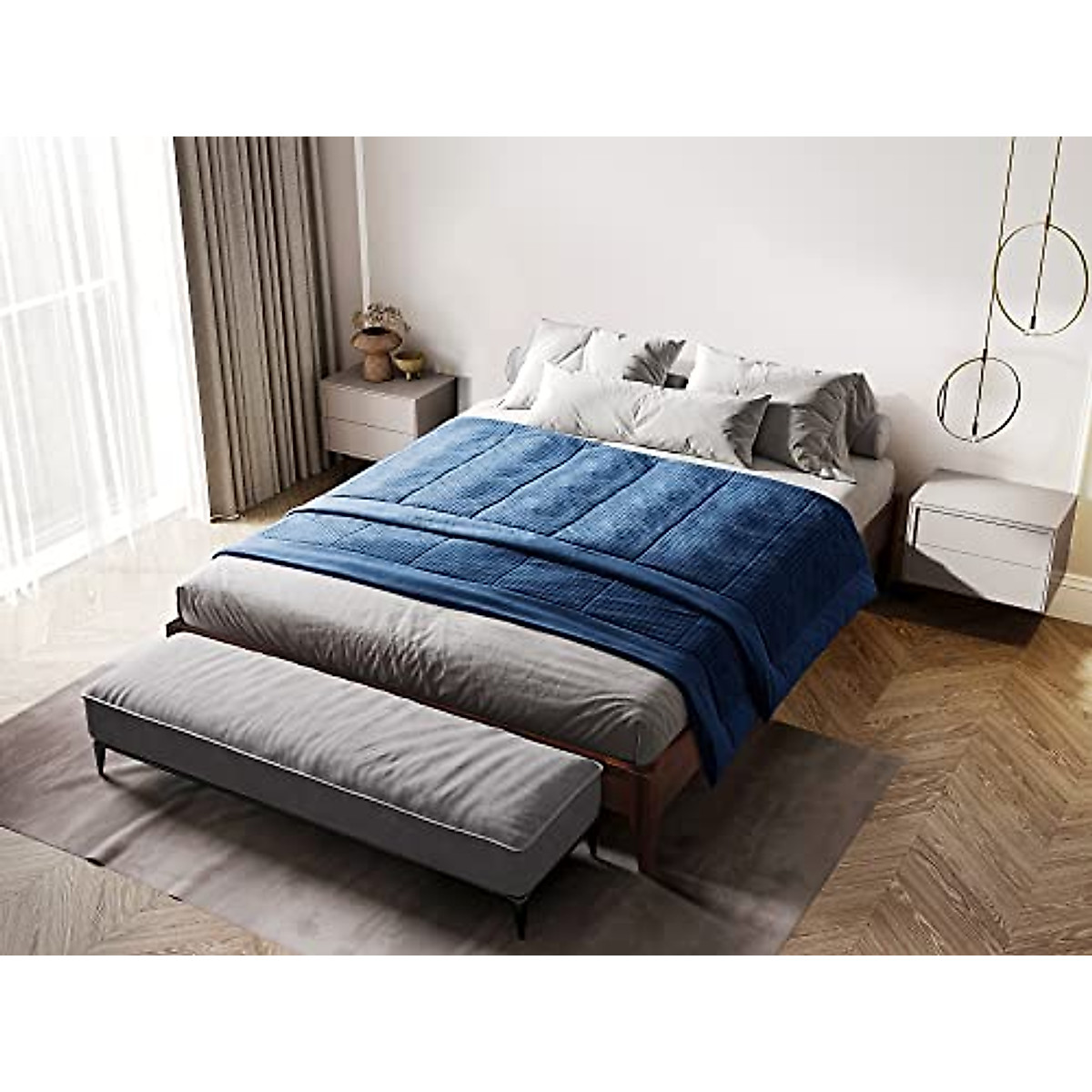 Acacia Mervyn 14 Inch Wood Platform Bed Frame Without Headboard, King, Chocolate