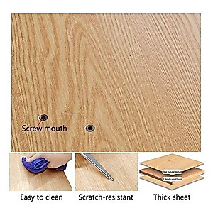 IWQHQXR Office Conference Table, Living Room Table and Chair Set Nordic Simple Wooden Round Dining Table Home Living Room Study Bedroom Display 1 Table 4 Chairs (Color : Brown) (Color : Red+Black)