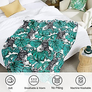 MaiRêve Horse Print Throw Blanket Super Soft for All Season, Jungle Zebra Flannel Blanket for Adults Kids, Warm Lightweight Cozy Flannel Blanket for Couch Sofa Bed, 60"x50"