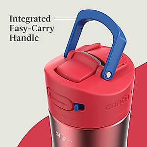 Contigo Ashland Chill Stainless Steel Water Bottle with Leakproof Lid & Straw, Water Bottle with Handle Keeps Drinks Cold for 24hrs & Hot for 6hrs, Great for Travel, School, Work, & More, 24oz