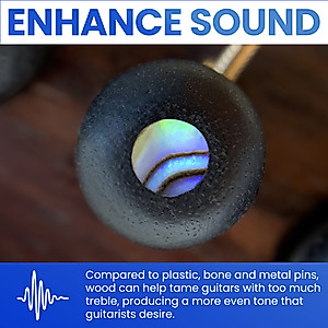 Crosby Slotted Pure Ebony Bridge Pins with Abalone Dot Inlay for 6 & 12 String Acoustic Guitar