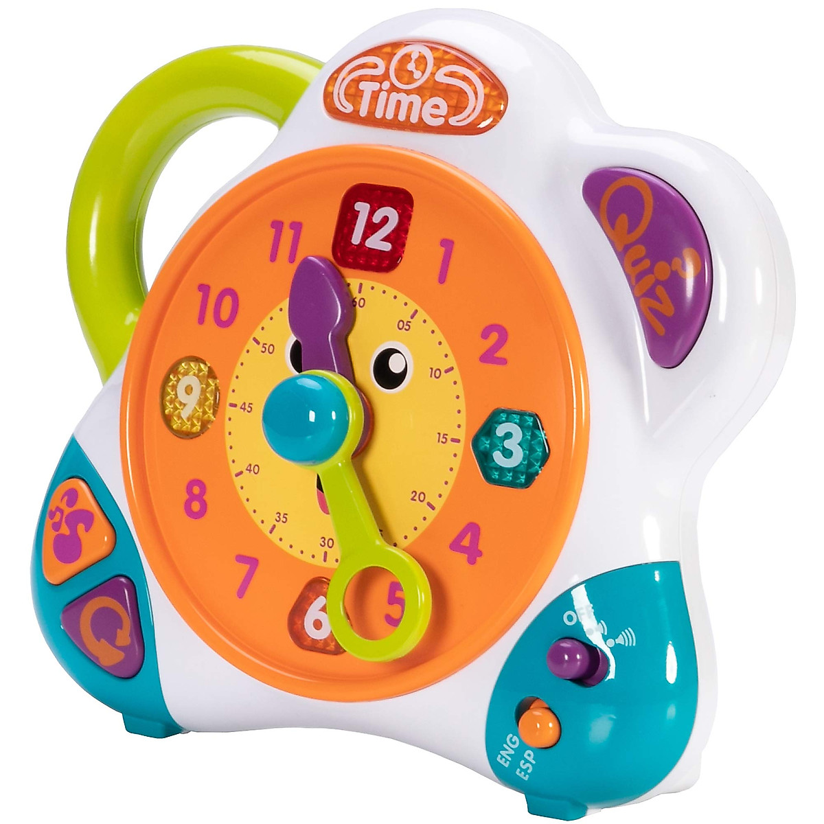 Fat Brain Toys Bilingual Learning Clock - Teach and Talk Learning Clock Teaching Toys & Tools for Ages 2 to 3