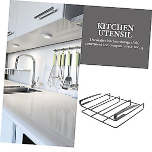 BESTonZON Stainless Steel Hanging Chopping Board Rack, Black, 20 in