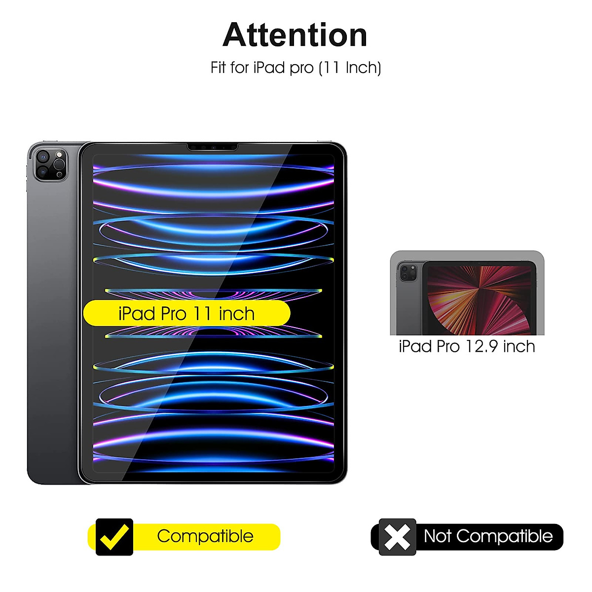 SPARIN [2+2 Pack] Screen Protector Compatible with iPad Pro 11 inch 2022/2021/2020/2018 with Camera Lens Protector, 9H Tempered Glass Compatible with Apple Pencil and Face ID