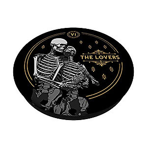 The Lovers Tarot Card Occult Astrology Skull PopSockets PopGrip: Swappable Grip for Phones & Tablets