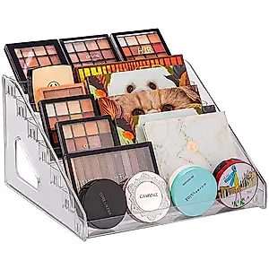 Makeup Organizer Nail polish Rack,Easy to Clean & Assemble,KTAB Acrylic Makeup Cosmetic Storage Display Case with Large Capacity 7-Layer No Need Screws,Nail Polish Organizer,Eyeshadow Palette Holder