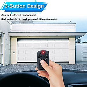 [3 Pack] klik5u-bk2 klik3u-bk clicker Universal 2-Button Remote for Chamberlain LiftMaster Craftsman Garage Door Opener. Wireless Keyless for Red/Orange/Purple/Green/Yellow Learn Button/Dip Switch