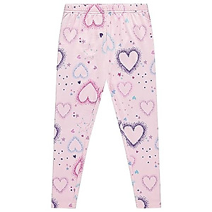BTween 4-Piece Girls' Velour Pajama Sets - Girls' Sleepwear, Long Sleeve Shirts, PJ Legging Pants - Graphic Pajamas for Girls Hearts/Tie Dye Pajamas for Girls, Size 7