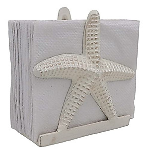 THDC Nautical Napkin Holder, Lunch, Dinner, Nautical Collection Napkin Holder, Made Of Metal (Star Off-White)