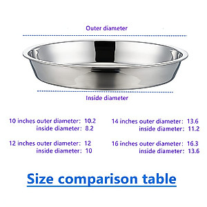 BEENIFIC Deep Dish Pizza Pan,Stainless Steel Pizza Tray Pizza Pan for Oven10-12-14-16Inch (14x1.8inch)