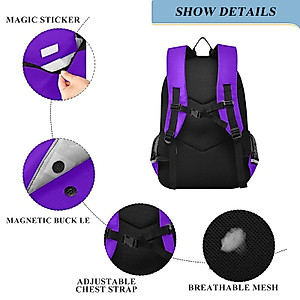 ODAWA Violet Backpacks for Middle School Sturdy Durable Travel Gifts Presents Kids Backpack Ages 6-12