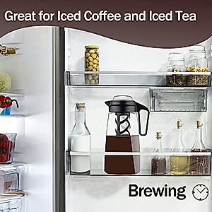 Cold Brew Coffee Maker, Iced Coffee Maker Tea Brewer Leak-Proof with Removable Mesh Filter for Iced Coffee Cold Brew Tea, 2QT