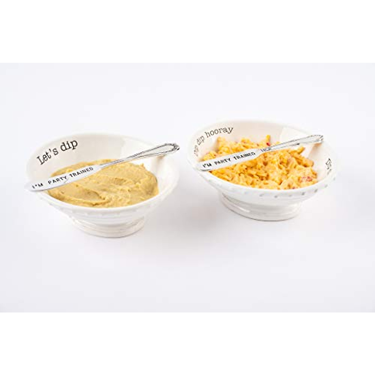 Mud Pie Circa Lets Dip Set, White 2" x 6"